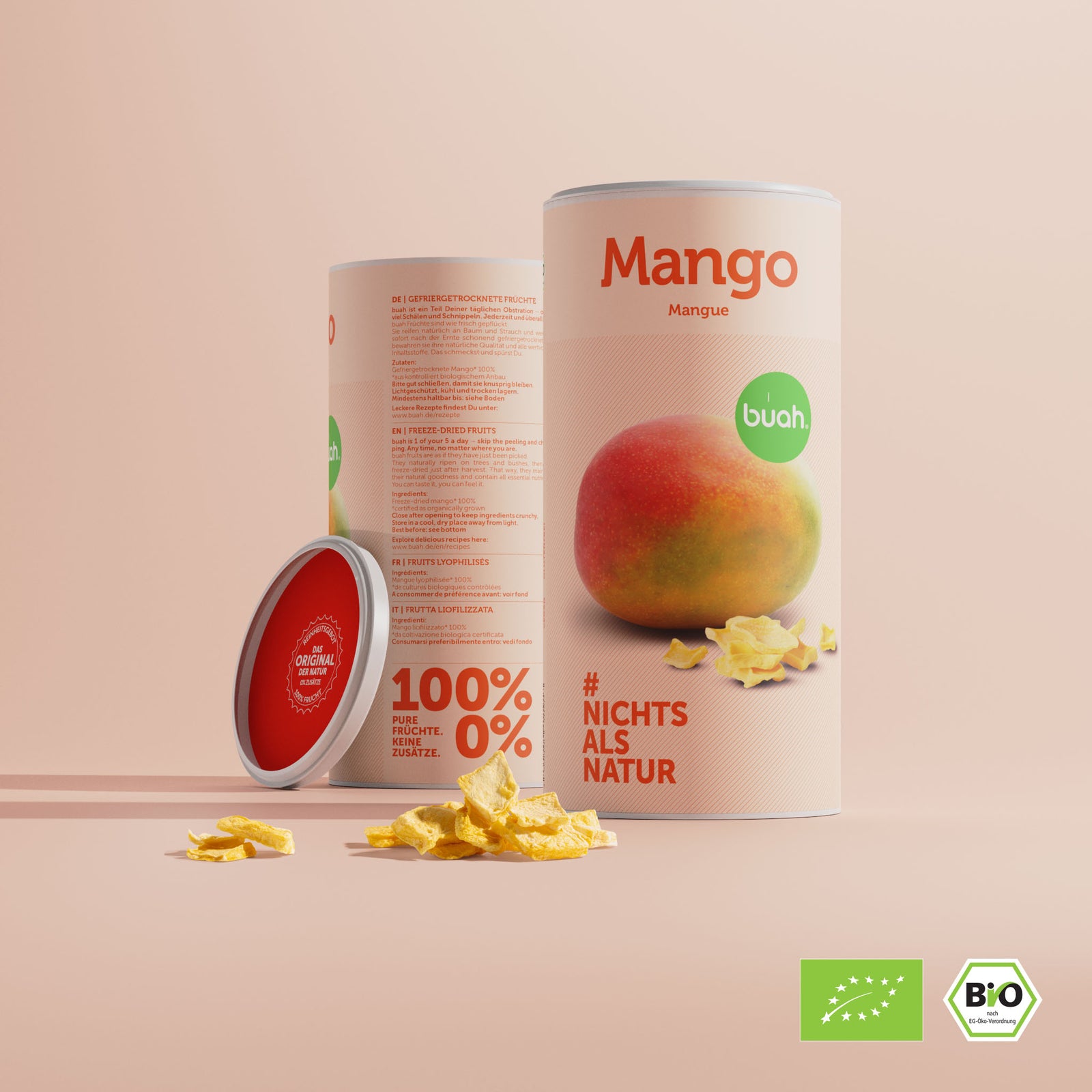 Gevriesdroogde mango van buah: tussendoortje voor jong en oud.